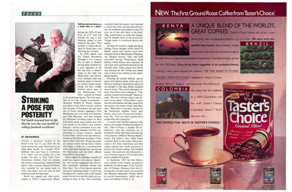 The player who inspired the Heisman Trophy design - Talegate Sports