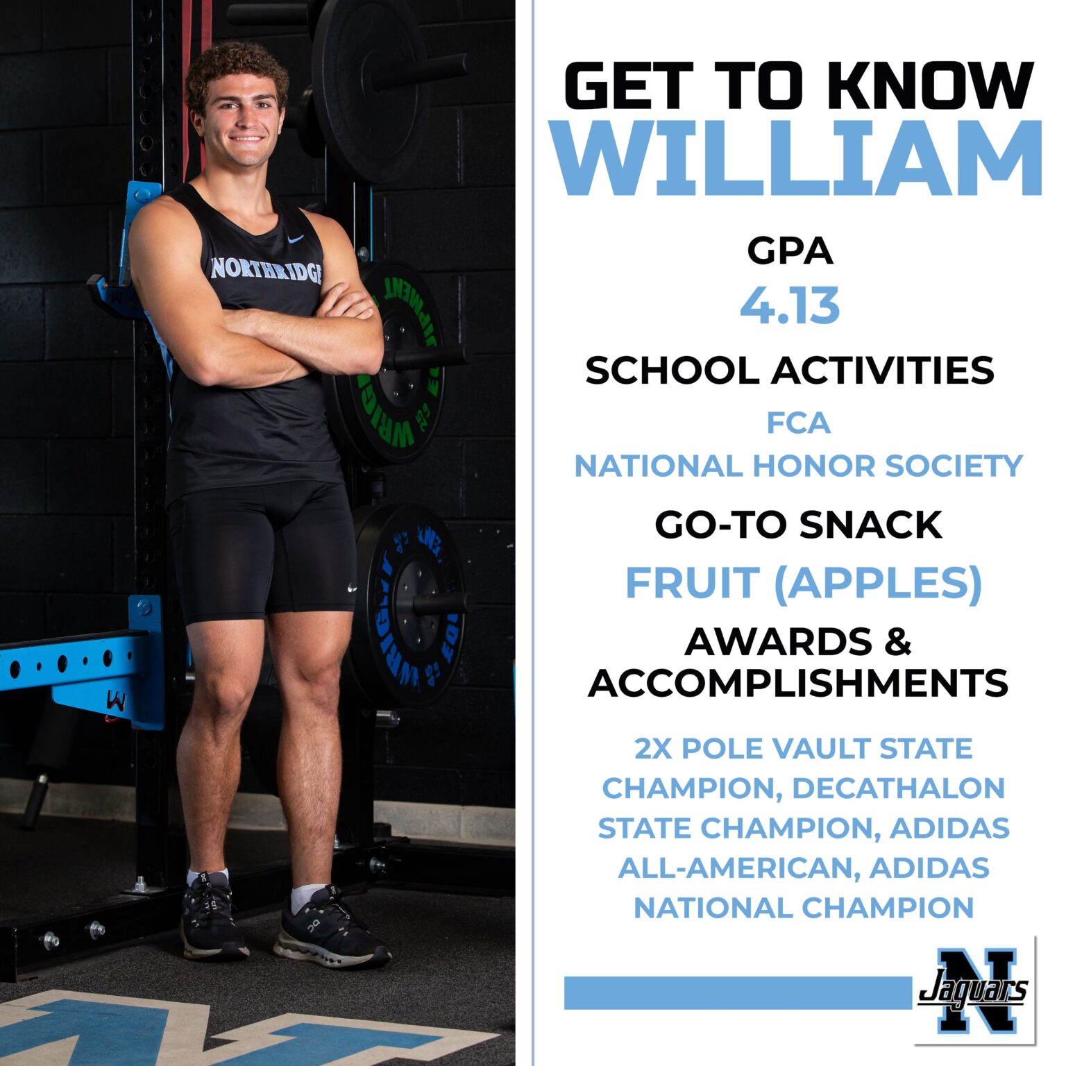 Talegate Featured Athlete: William Numnum, Northridge High School - Talegate Sports